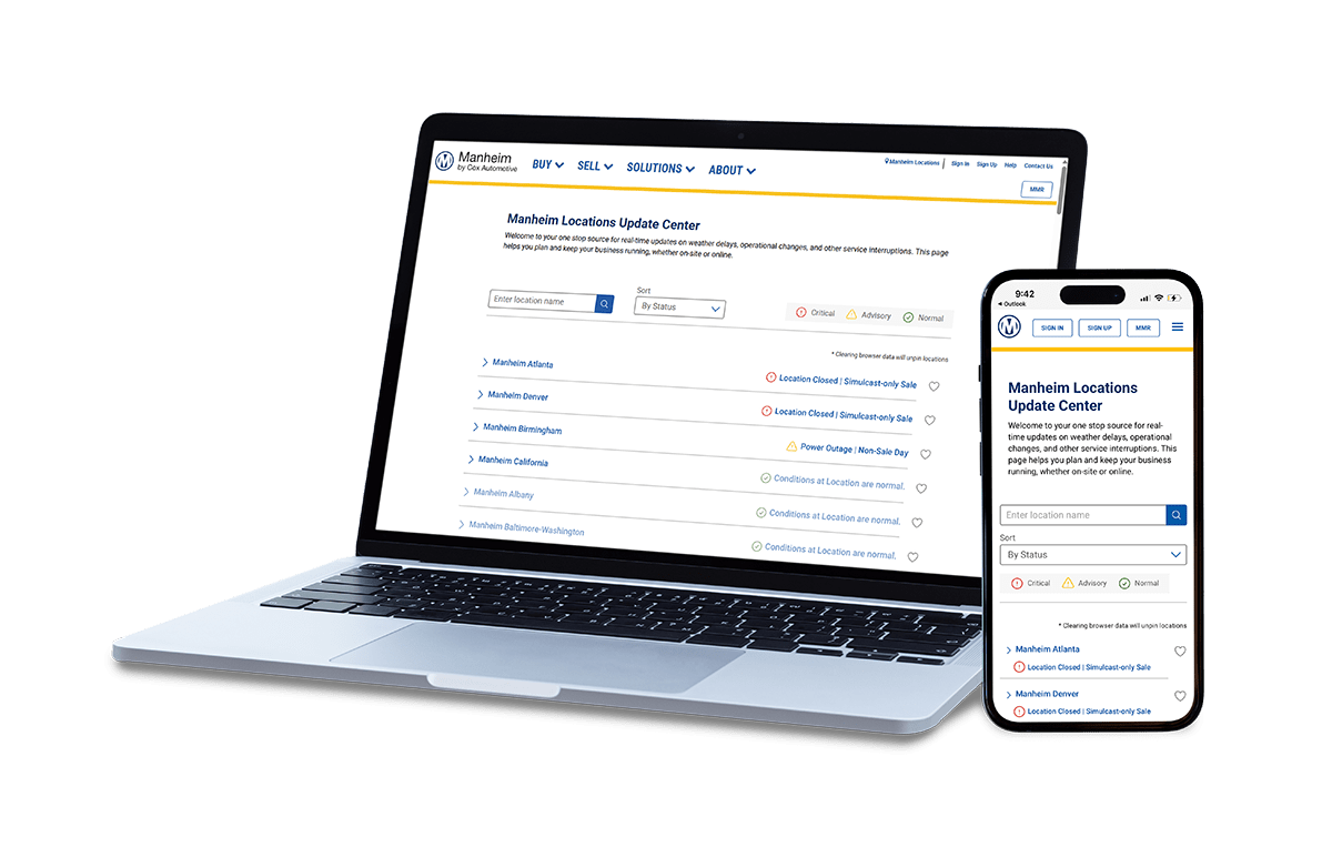 Manheim Locations Update Center: Real Time Auction Status for Dealers ...